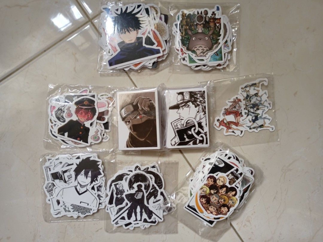 Stickers Anime Manga Panel Black and White coloured stickers aot jjk ...