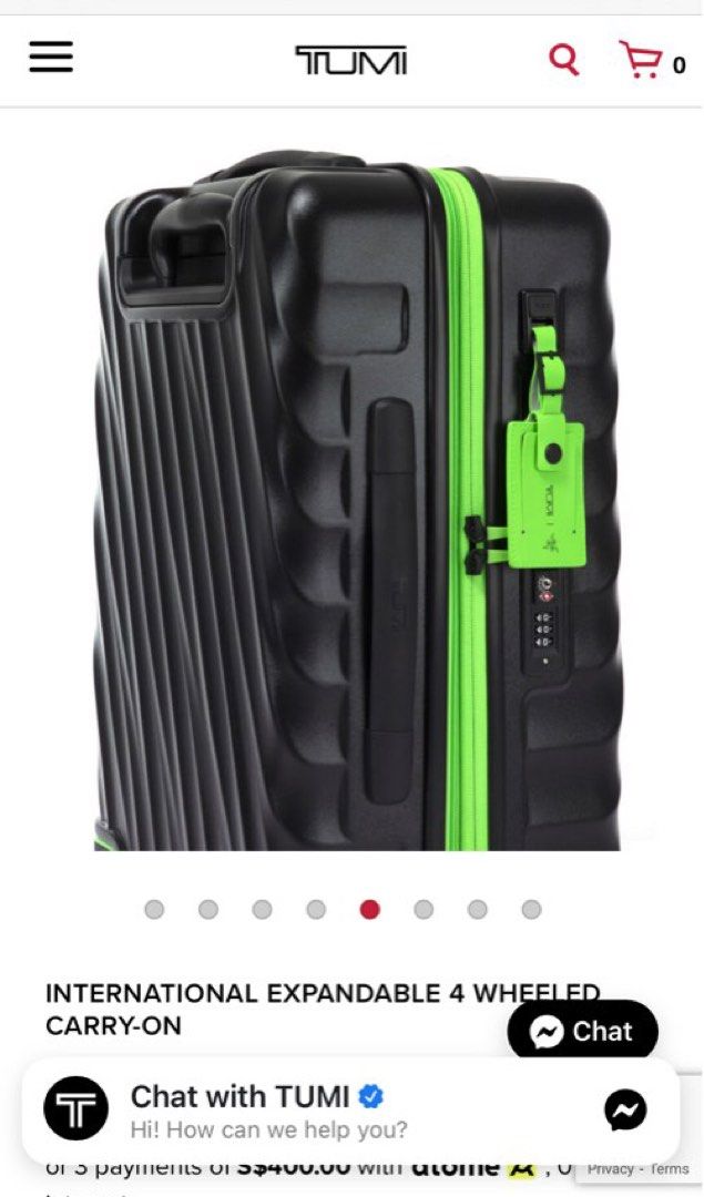 TUMI RAZER INTERNATIONAL EXPANDABLE 4 WHEELED CARRY-ON LUGGAGE, Hobbies & Toys, Travel, Luggage ...