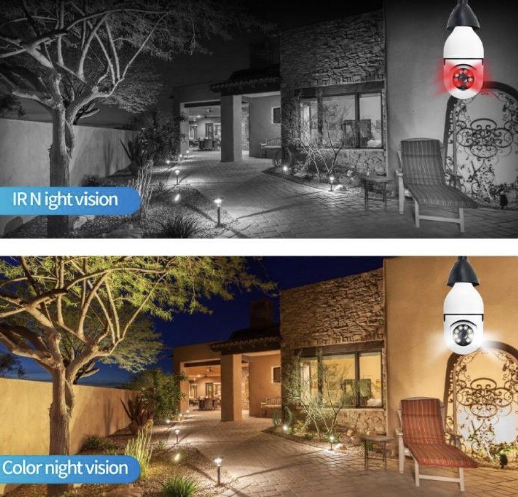 V380 light bulb panoramic cctv camera. 360 rotation, Furniture & Home ...