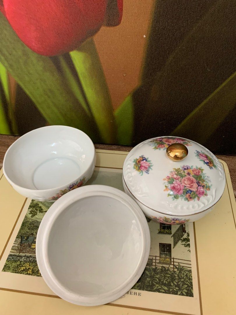 Vintage Set (2) The Leonardo Collection Porcelain Candy/Sugar Dish ...