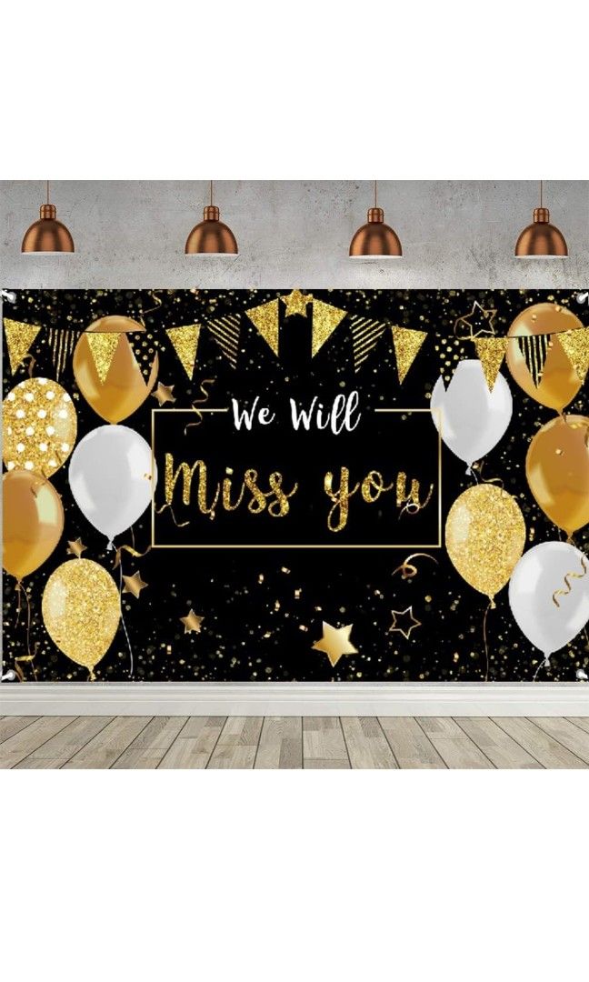 We will miss you farewell party banner backdrop, Hobbies & Toys ...