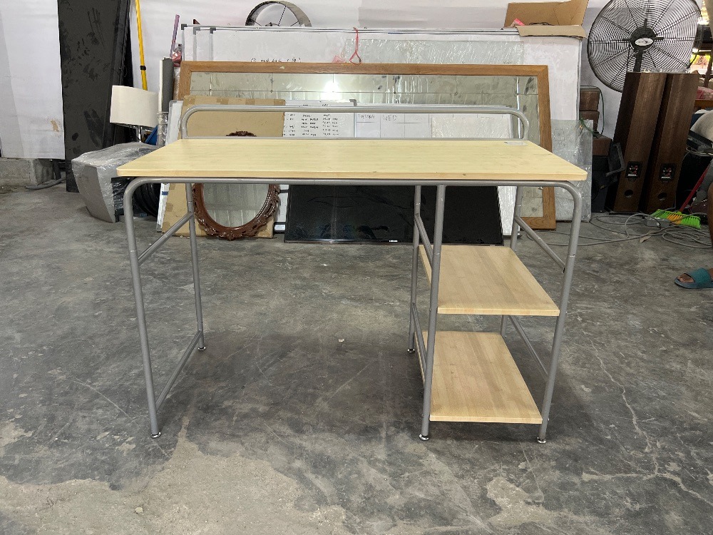 Wooden Metal Frame Study Desk / Meja Belajar Bingkai Logam Kayu ...