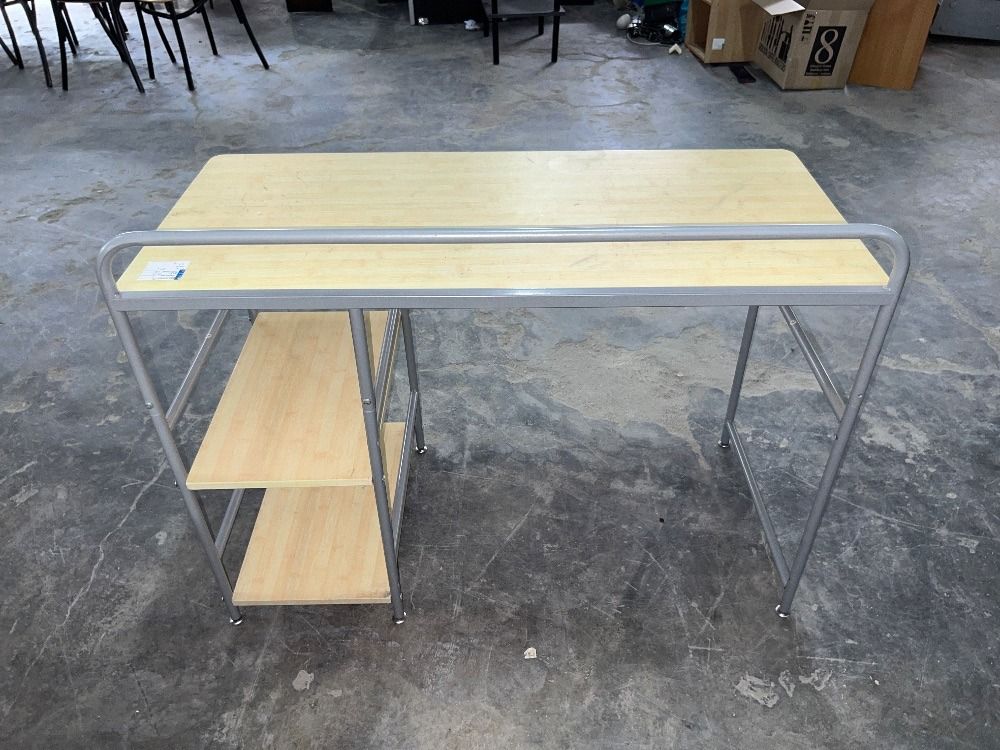 Wooden Metal Frame Study Desk / Meja Belajar Bingkai Logam Kayu ...