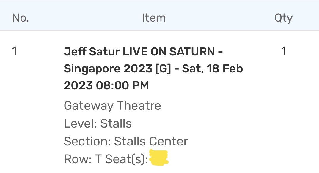 WTS: CAT 2(behind CAT1) Jeff Satur Live on Saturn Concert (18 FEB 2023 ...