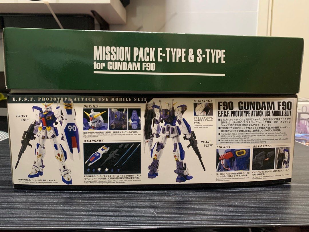全新1/100 MG F90 GUNDAM + mission pack E- type & S-type, 興趣及遊戲, 玩具 & 遊戲類 ...