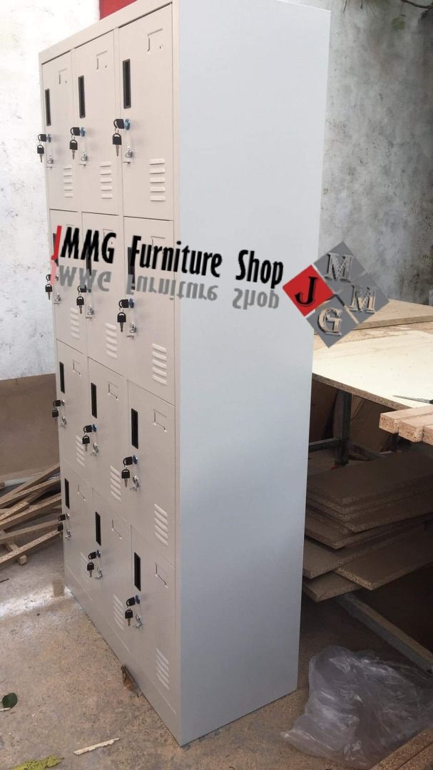 12 DOOR STEEL LOCKER CABINET l double lock l gauge 20, Furniture & Home ...