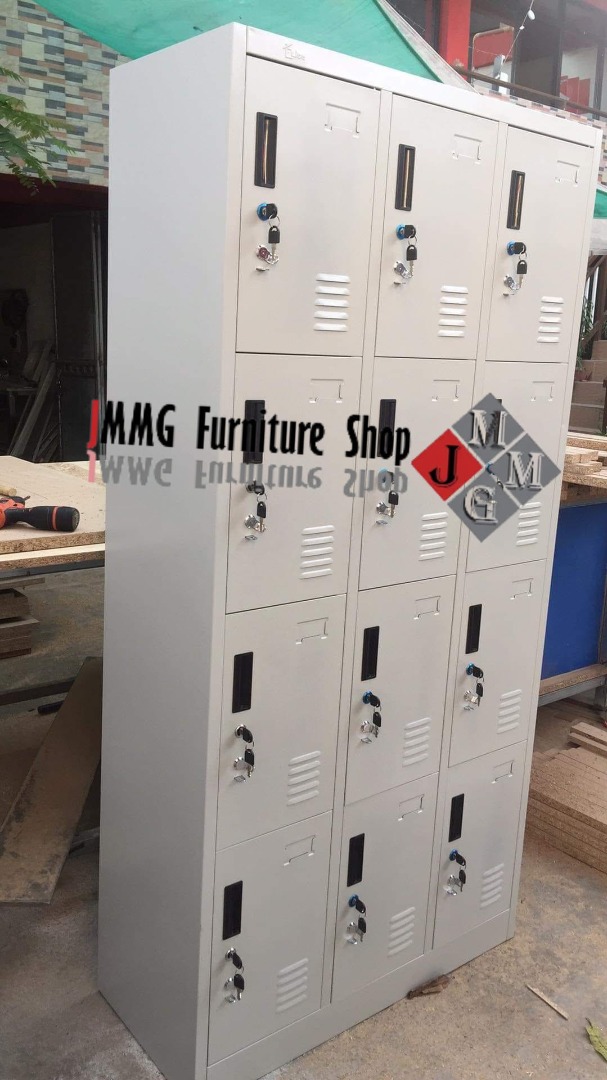 12 DOOR STEEL LOCKER CABINET l double lock l gauge 20, Furniture & Home ...