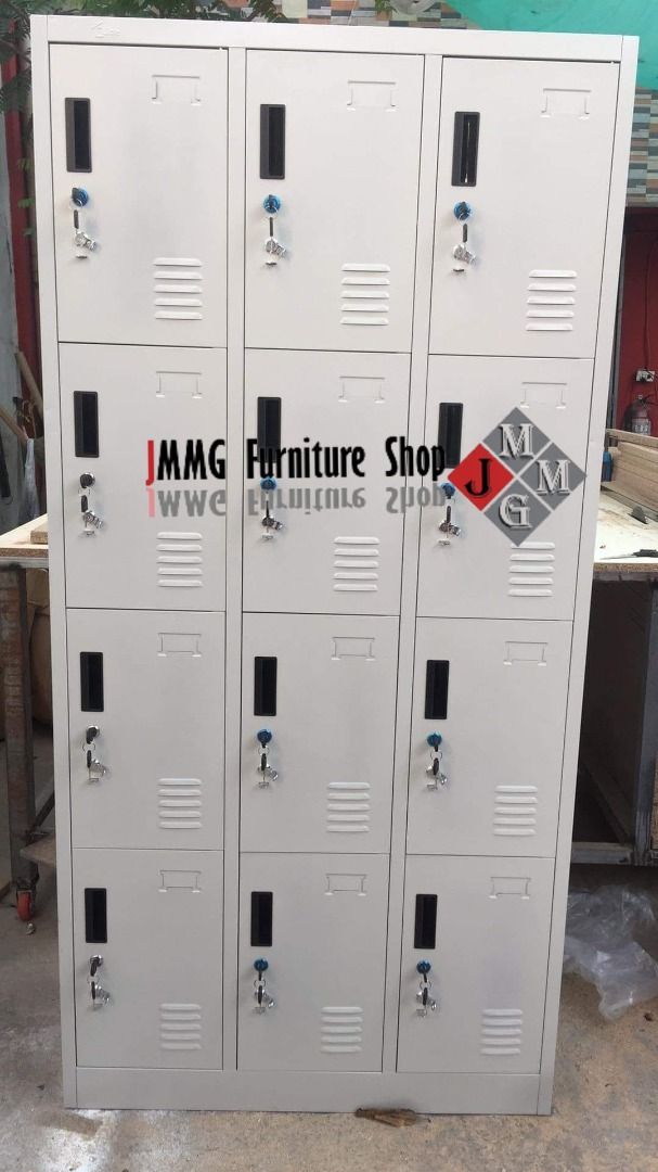 12 DOOR STEEL LOCKER CABINET l double lock l gauge 20, Furniture & Home ...