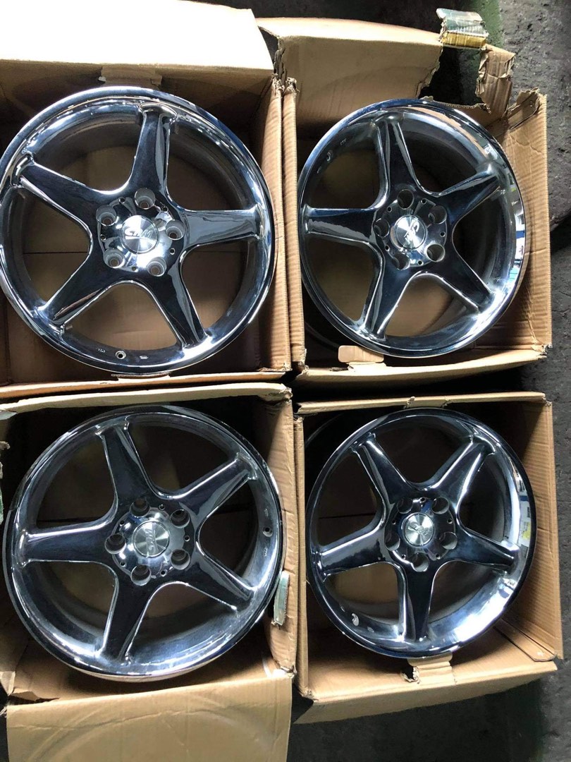 17” Cam Seneca chrome mags used 5Holes pcd 120, Car Parts & Accessories ...