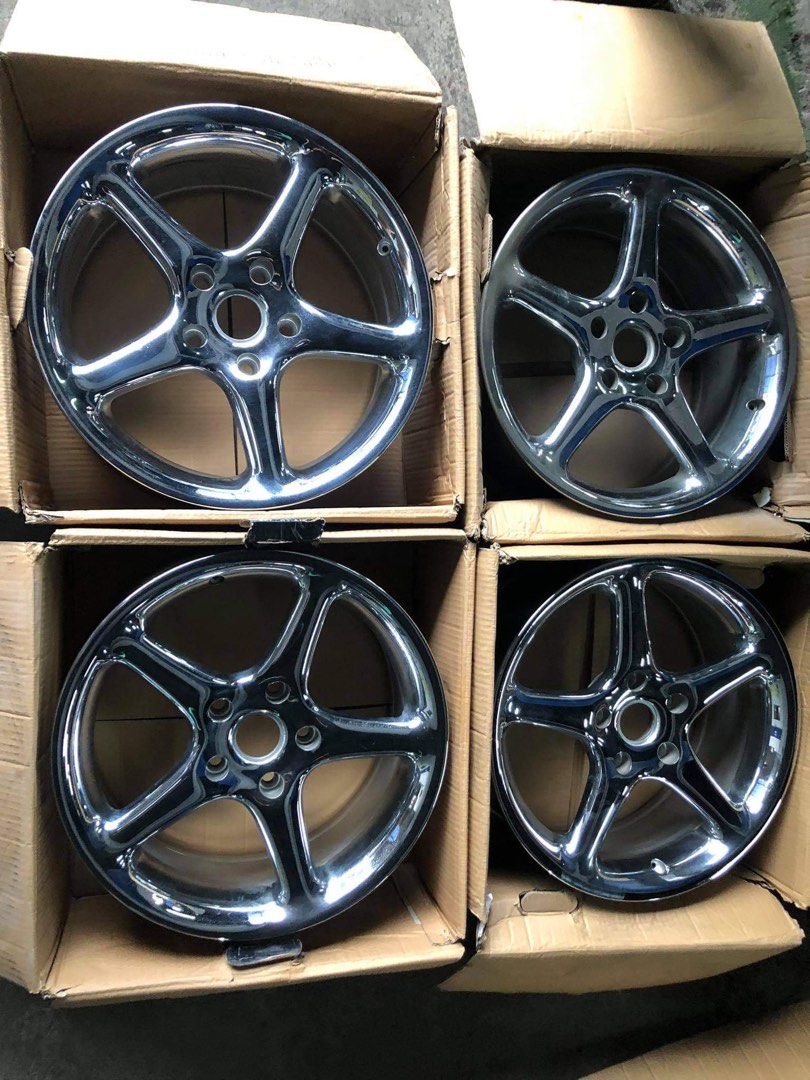 17” Racing dynamics chrome mags used 5Holes pcd 120, Car Parts ...