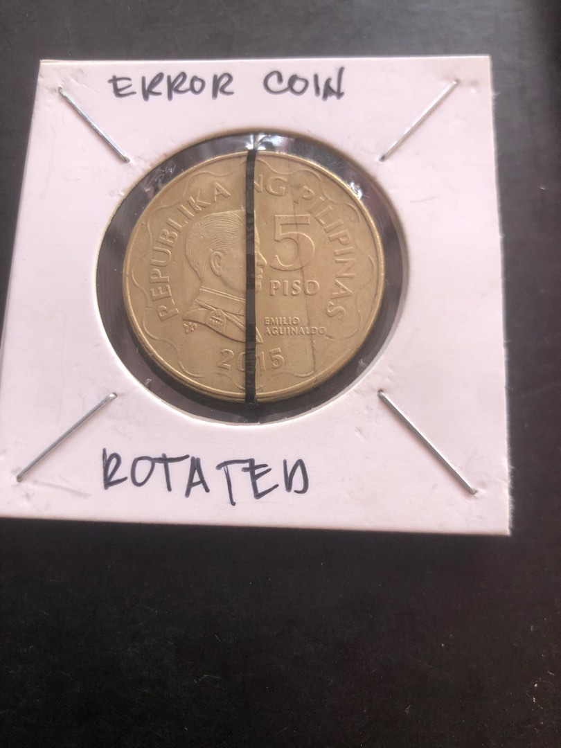 2015 5 peso rotated error coin, Hobbies & Toys, Memorabilia ...