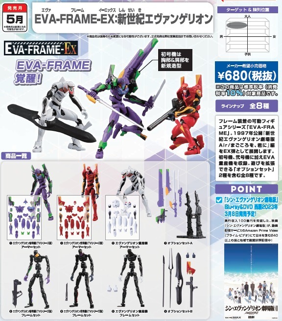預訂批發...日版 食玩 盒玩 EVA-FRAME-EX：新世紀エヴァンゲリオン EVA 新世紀福音戰士 FRAME 可動模型 一盒8入 一箱8盒 全8款 如批發請看內文, 興趣及遊戲, 玩具 ...