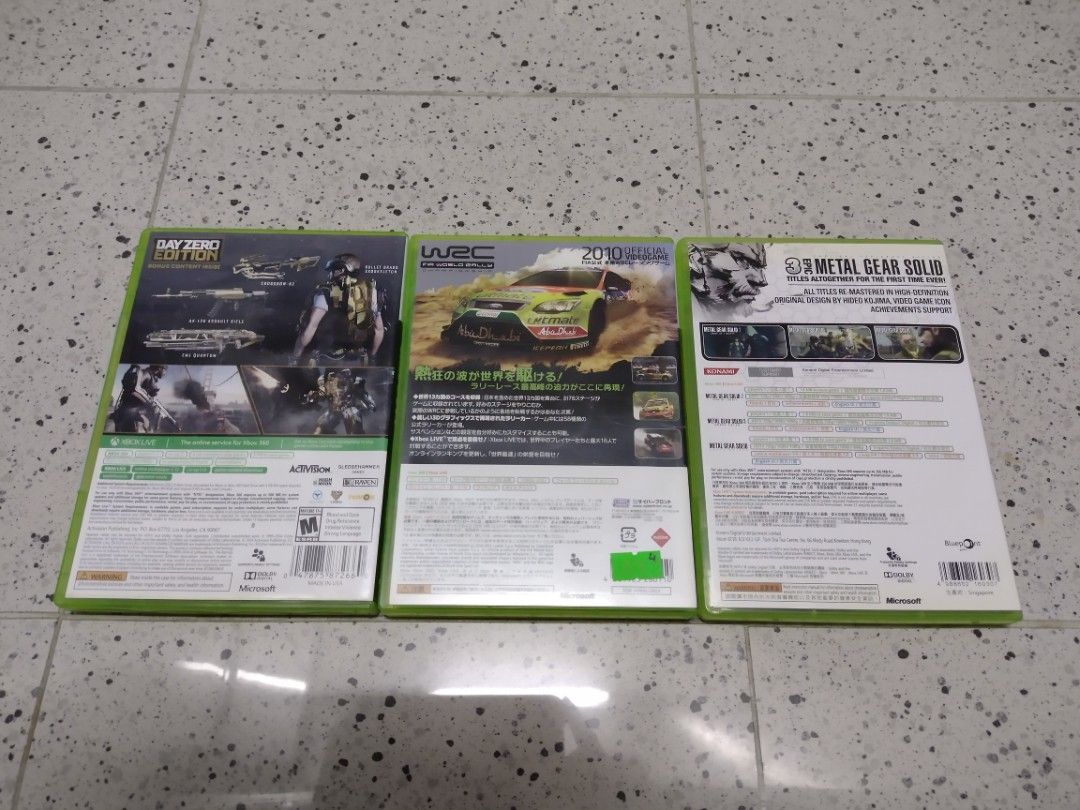 日美版 xbox360 game ( 潛龍諜影 MGS , Call of duty , WRC ) 共3隻, 電子遊戲, 電子遊戲 ...