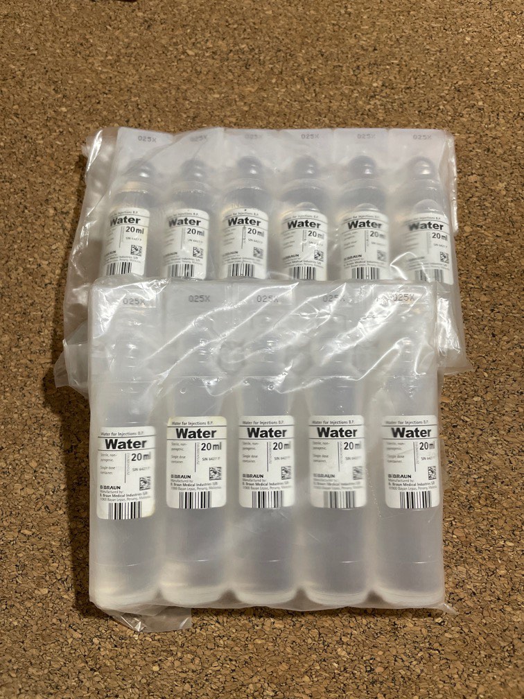 B Braun Water For Injection 20mL, Health & Nutrition, Medical Supplies ...