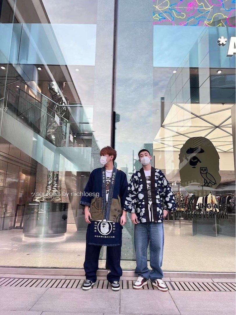 BAPE SASHIKO PAINTER APRON PANTS, Men's Fashion, Bottoms, Trousers on ...