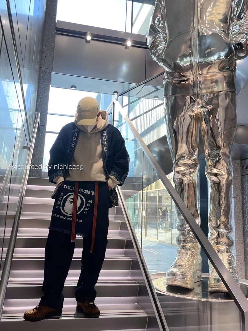 BAPE SASHIKO PAINTER APRON PANTS, Men's Fashion, Bottoms, Trousers on ...