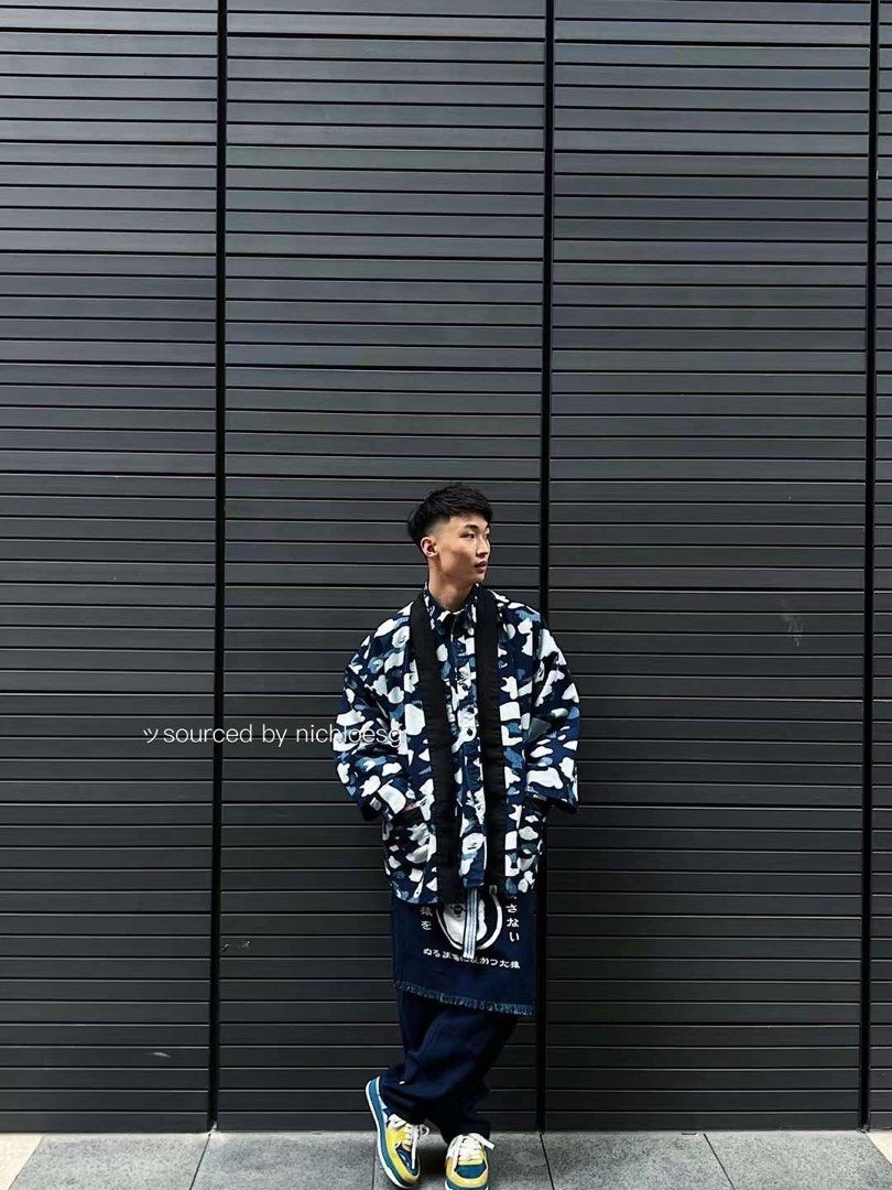 BAPE SASHIKO PAINTER APRON PANTS, Men's Fashion, Bottoms, Trousers on ...