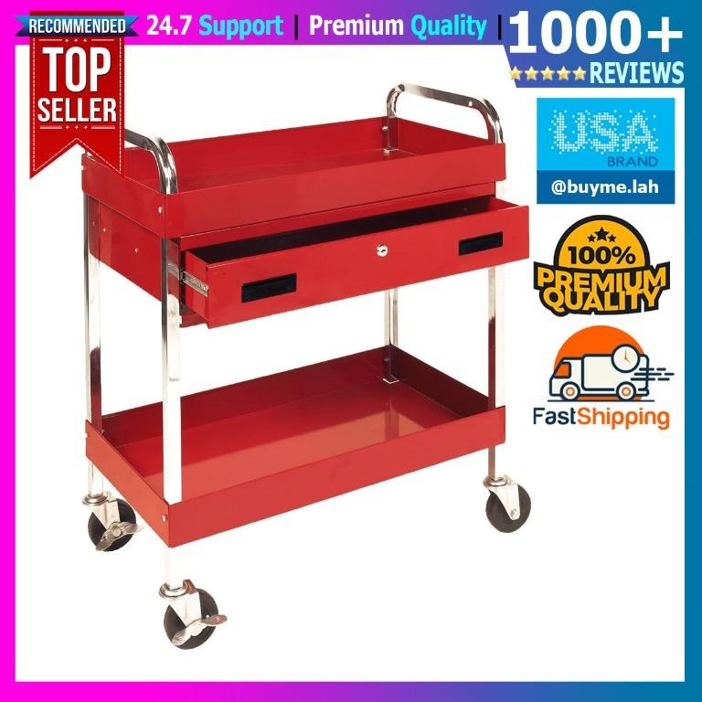[BML] Performance Tool Two Shelf Utility Cart with Drawer trolley ...