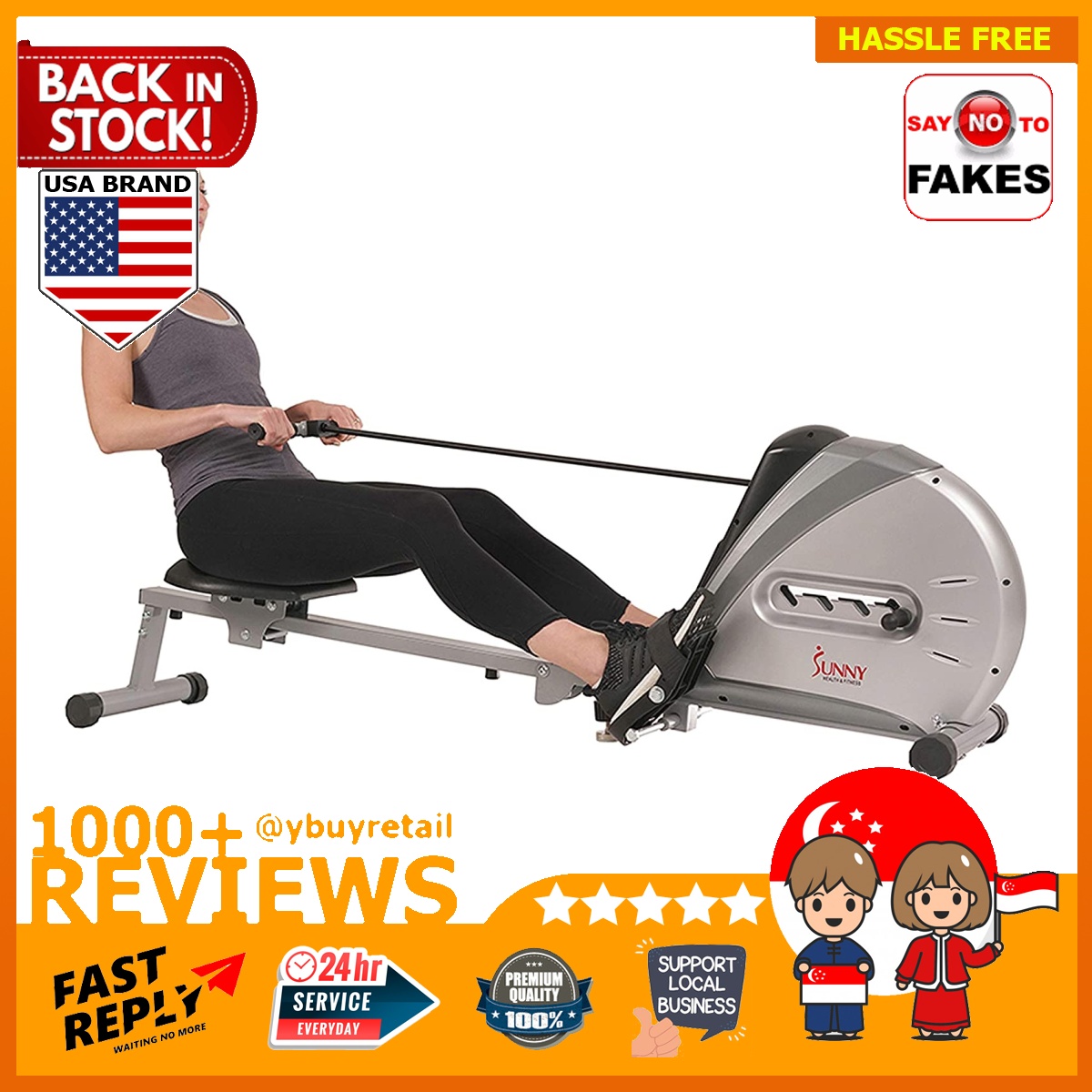 [BML] Sunny Health & Fitness Rowing Machine Rower Ergometer with ...