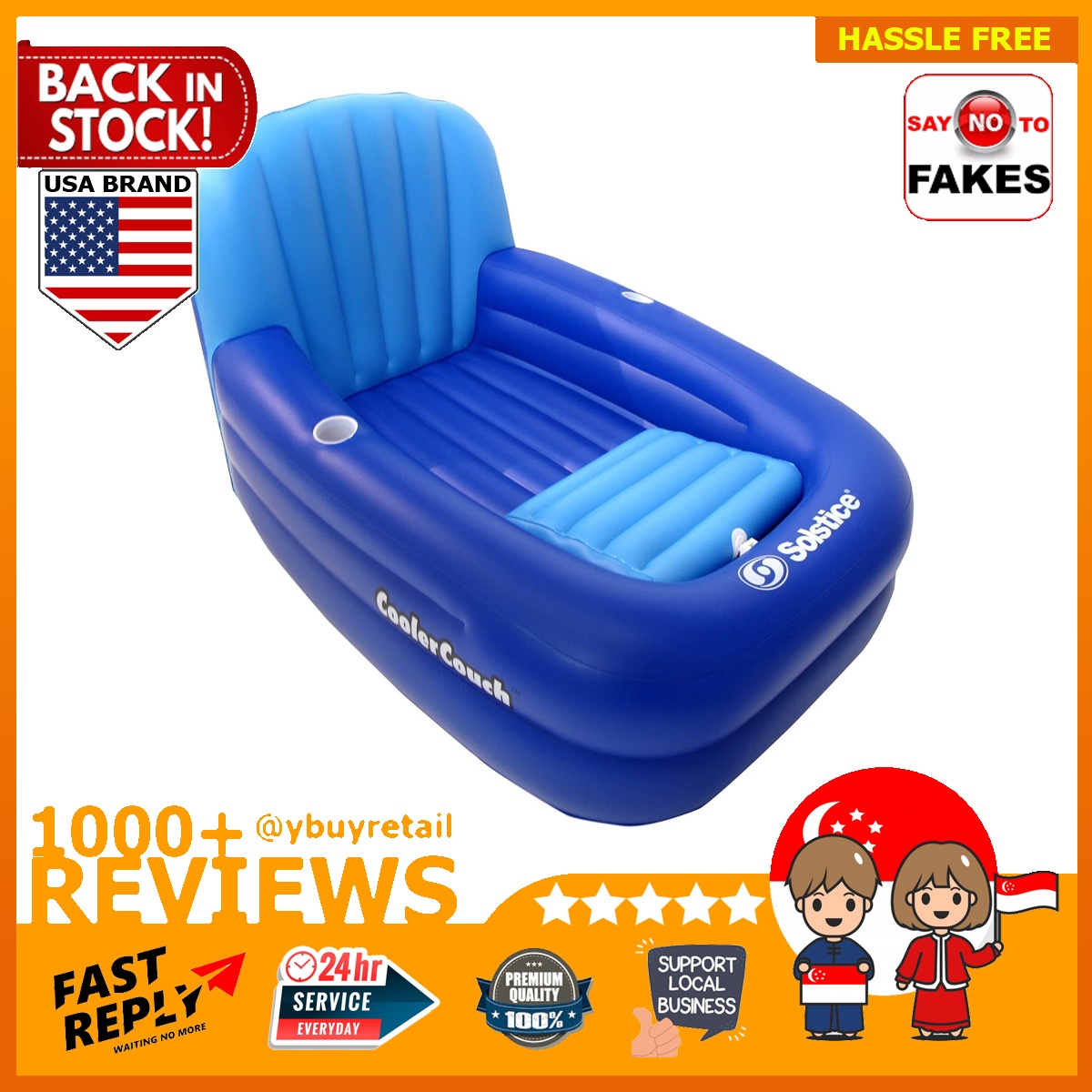 [BML] Swimline Solstice Cooler Couch Inflatable Pool Lounger, Sports ...
