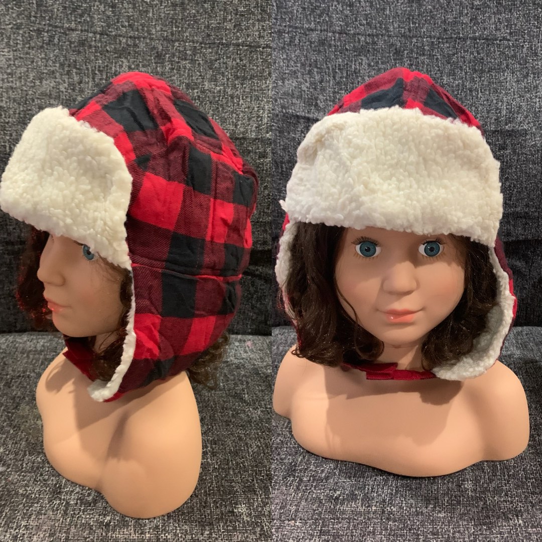 Bonnet for kids/winter bonnet/8-14y/Oshkosh/Plaid red, Babies & Kids ...