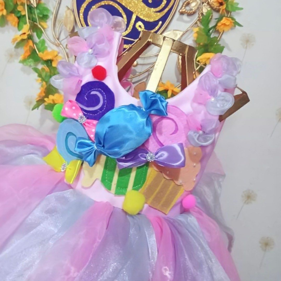 Candyland theme custom cocktail dress for toddler, Babies & Kids ...