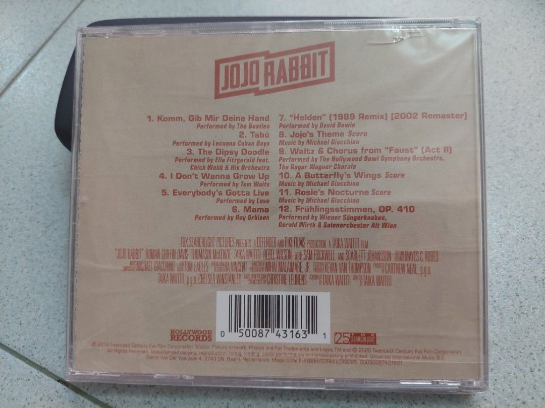 CD SEALED IMPORTED Jojo Rabbit Soundtrack OST, Hobbies & Toys, Music ...