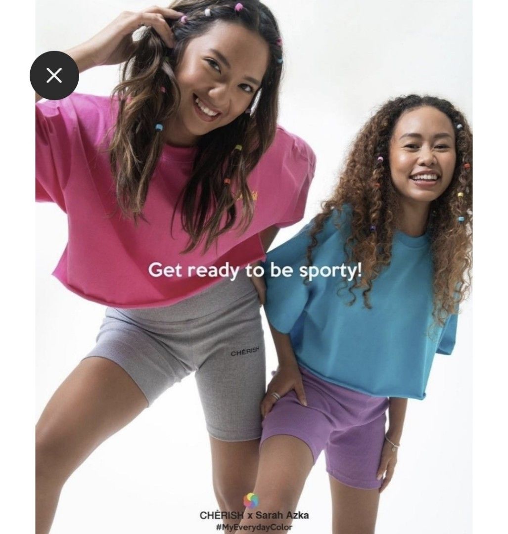 CHERISH The Love X Sarah Azka Crop Top, Fesyen Wanita, Pakaian Wanita ...