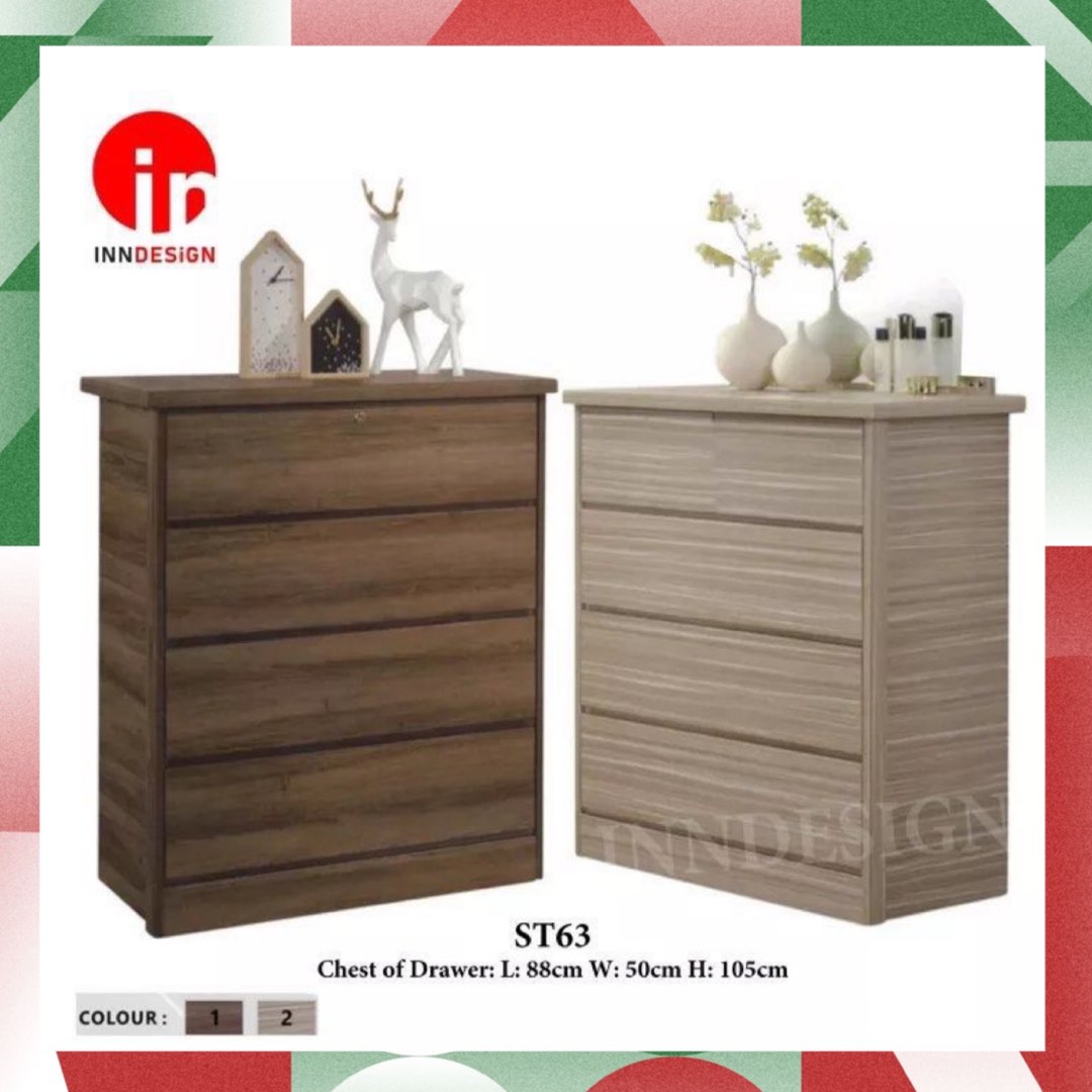 Chest Of Drawers chest of drawer / 4 drawer / ready stock, Furniture ...