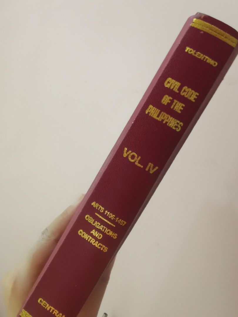 Civil Code Vol IV Obligations and Contracts Oblicon by Tolentino ...