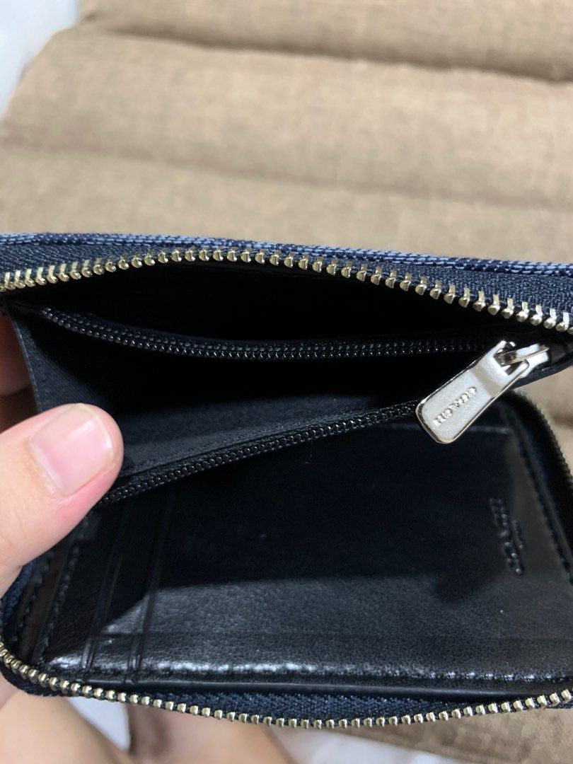 Coach Denim Signature Jacquard Small Zip Around Wallet Denim, Women's ...
