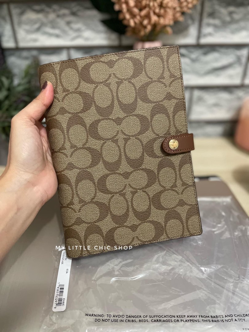 coach notebook in signature canvas, Women's Fashion, Bags & Wallets ...