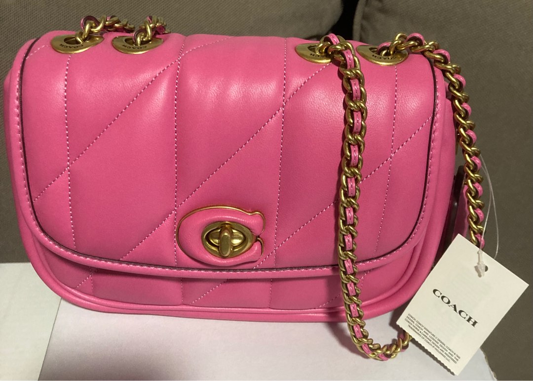 COACH Quilted Soft Leather Shoulder Bag, Women's Fashion, Bags ...