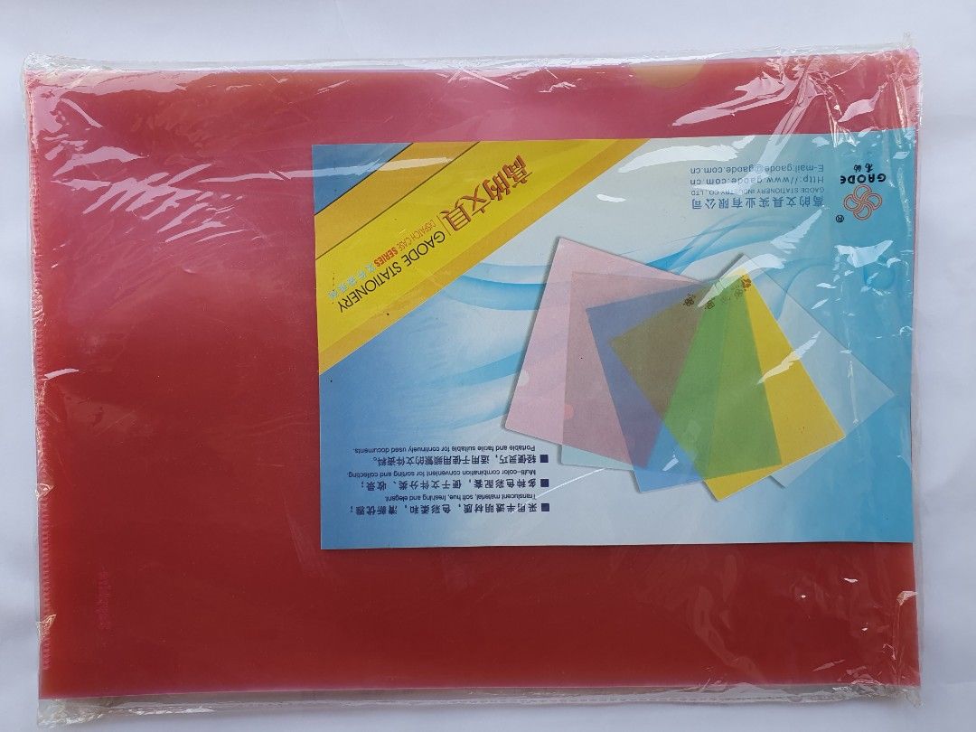 Colored clear folder - 10 pcs, Hobbies & Toys, Stationery & Craft ...