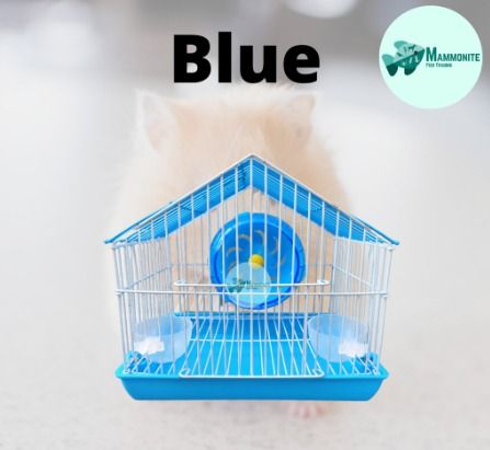 Colorful Collapsible Small Hamster Cage TRIANGLE Roof With Feeding Cups ...