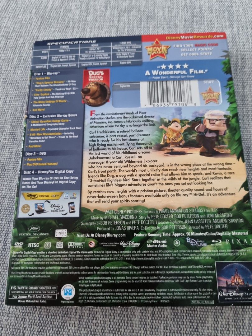 Disney's UP Blu-ray + DVD, Hobbies & Toys, Music & Media, CDs & DVDs on ...