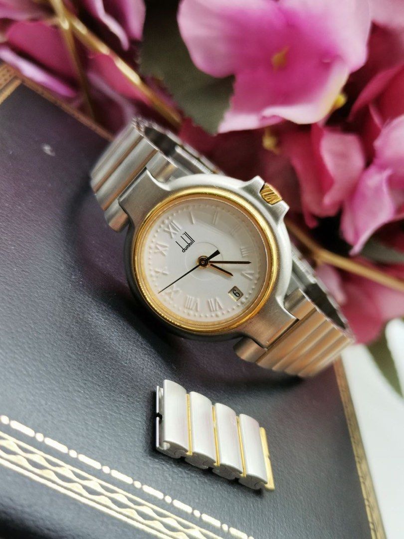 DUNHILL MILLENNIUM DATE WHITE DIAL VINTAGE LADIES WATCH, Men's Fashion ...