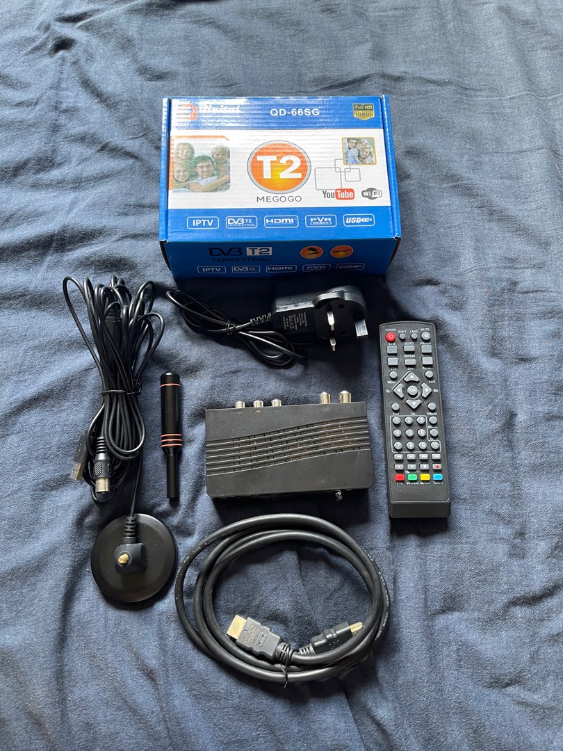DVB-T2 Set Top Box with Active Antenna, TV & Home Appliances, TV ...