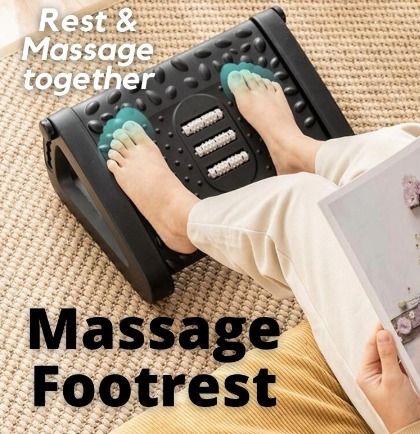 Ergonomic Foot rest with Massage Bead and Wheels and Adjustable Angle ...