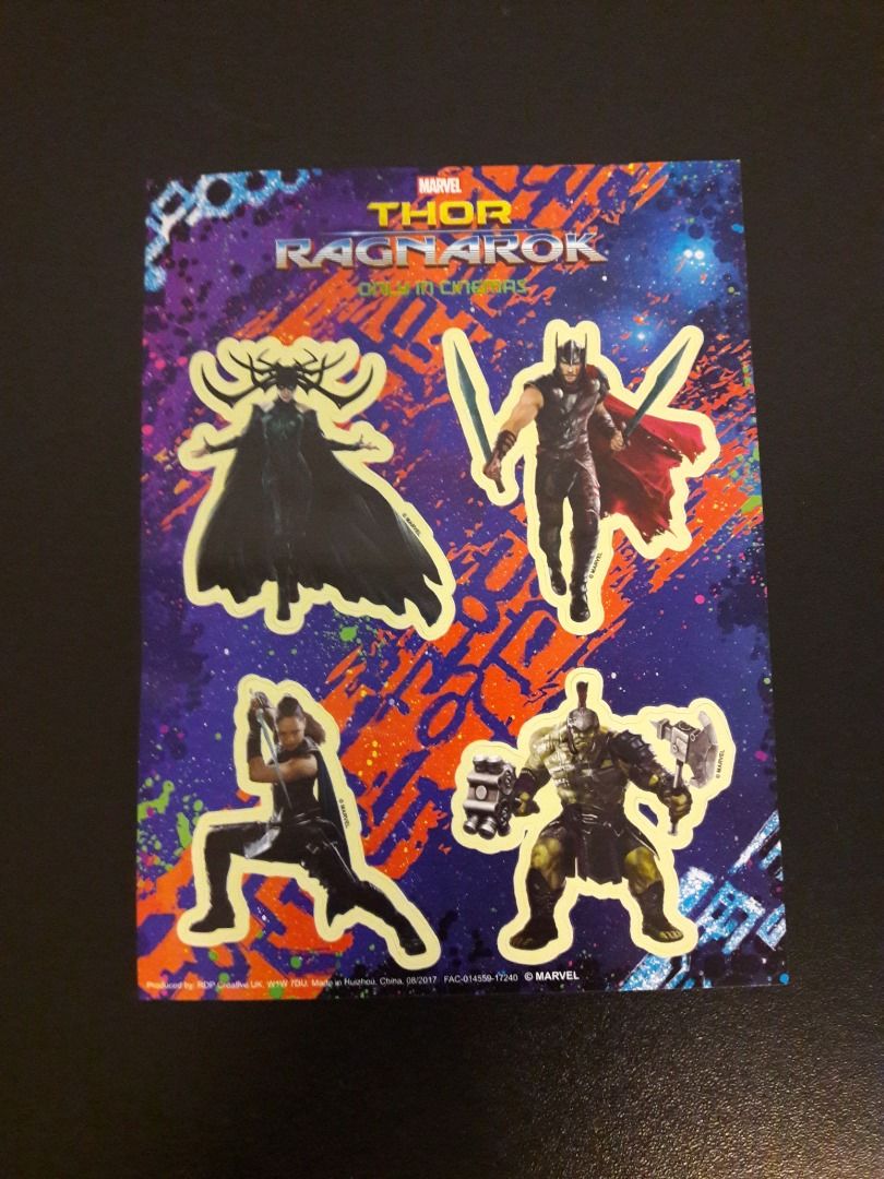 Free with Purchase: Thor Ragnarok Glow In The Dark Stickers, Hobbies ...