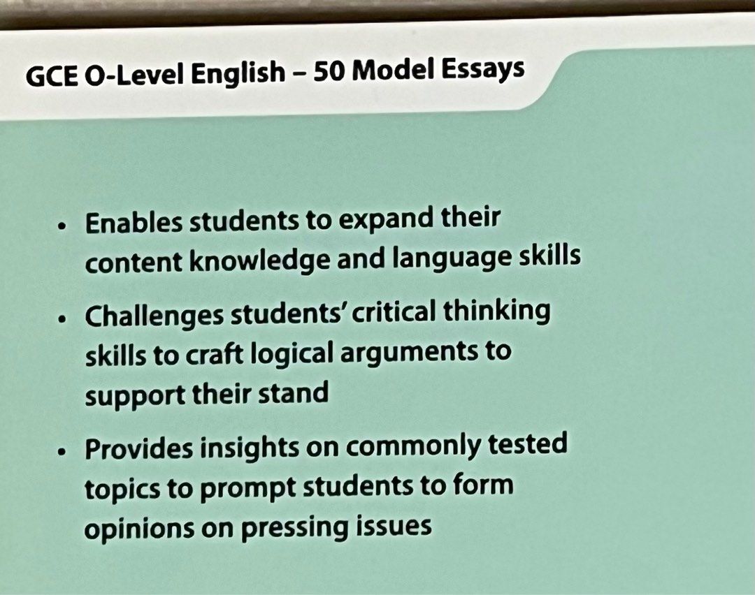 GCE O Level English 50 Model Essays, Hobbies & Toys, Books & Magazines ...