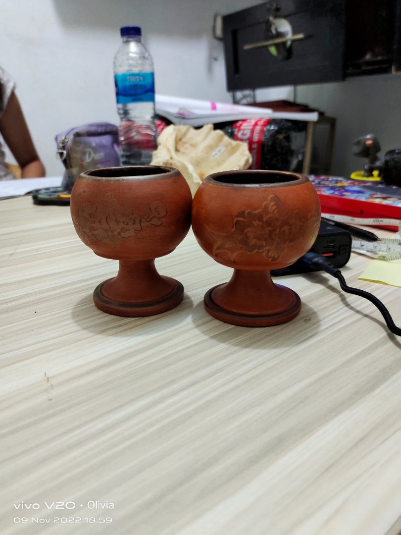 Gelas Gerabah Kuno Jadul Antik, Antik, Pajangan di Carousell