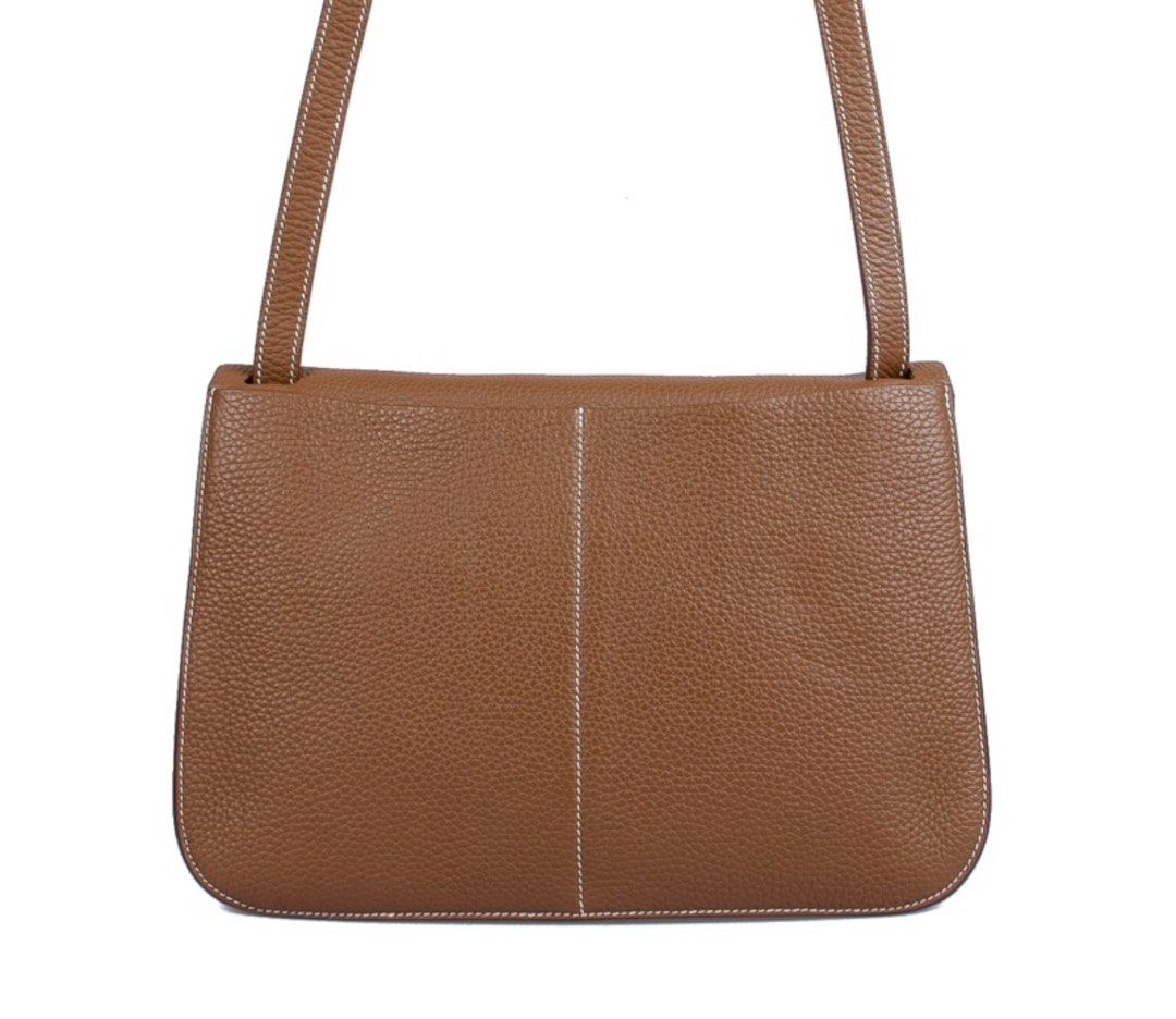 HERMES Halzan 31 Etoupe Clemence Two Way Bag, Luxury, Bags & Wallets on ...