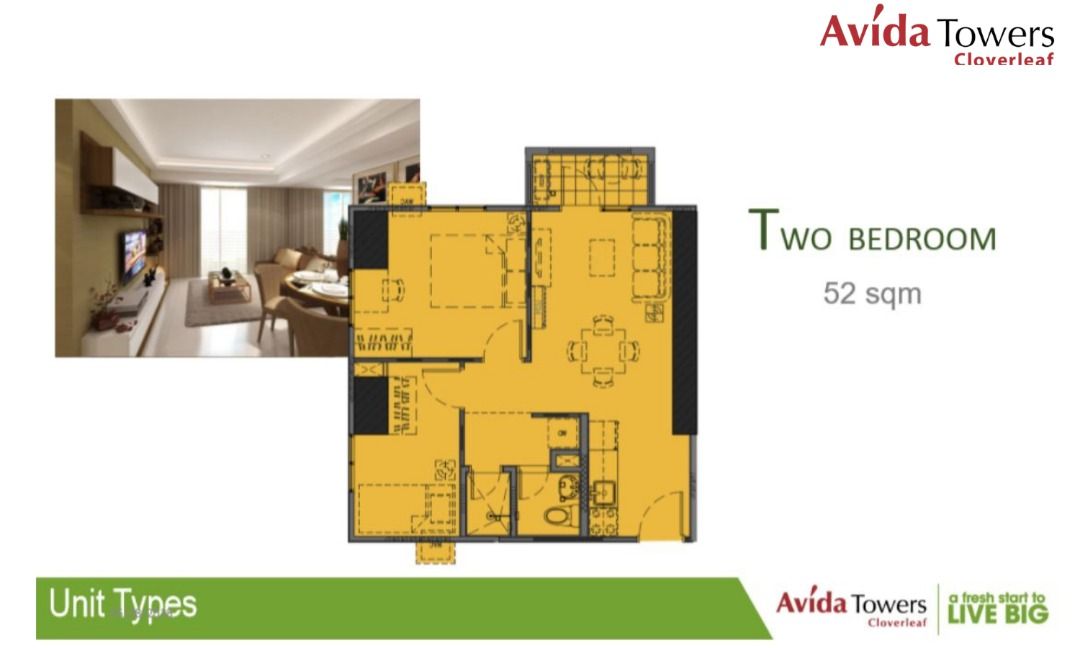 Condo for Sale 2BR w/ Balcony at Avida Towers Cloverleaf Just 20 min ...