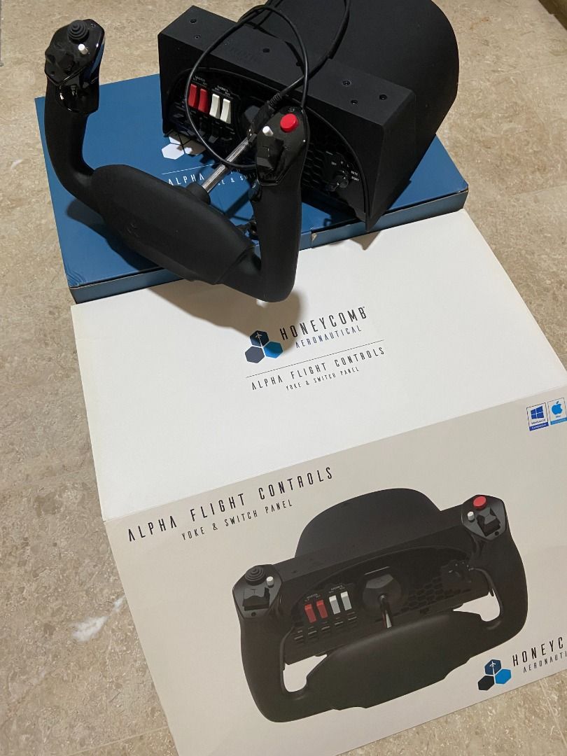 Honeycomb Alpha Flight Controls Yoke & Switch Pane, Video Gaming ...