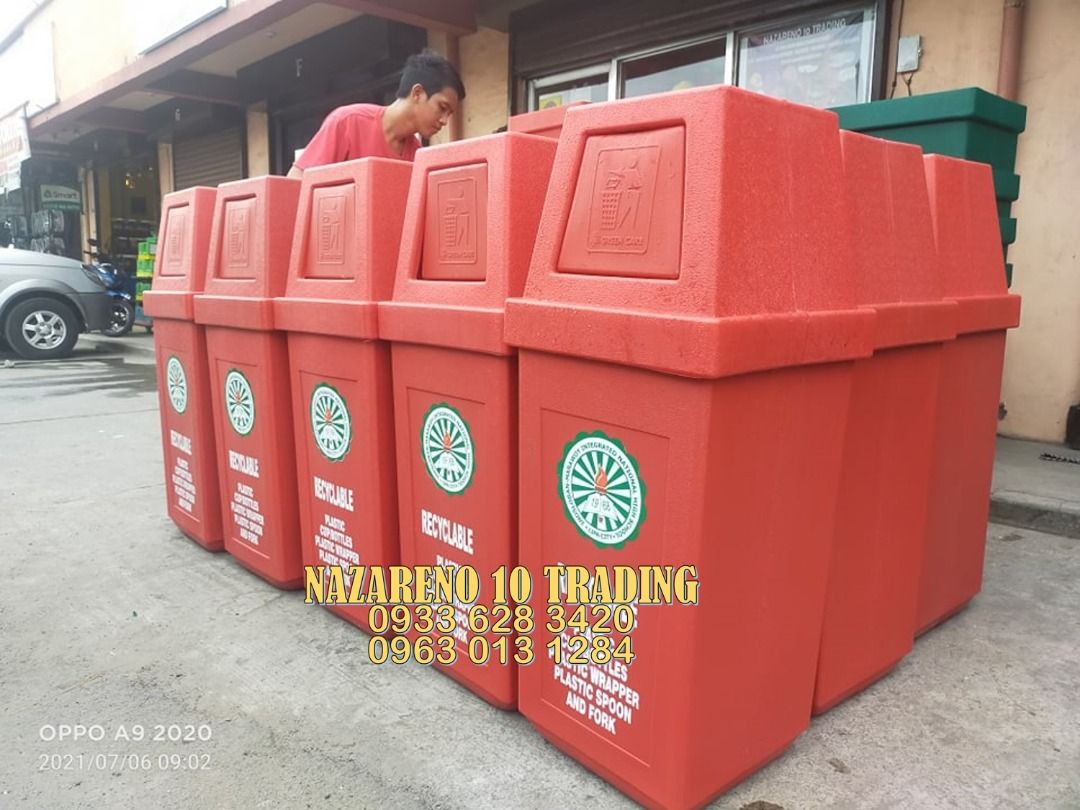 Hooded Trash Bin Segregation trash Bin Capacity, Furniture & Home ...