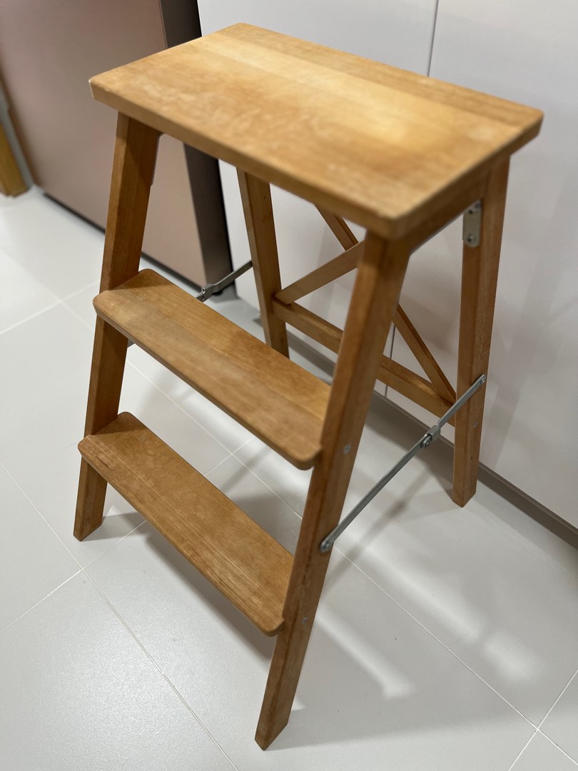 IKEA Wooden Stool, Furniture & Home Living, Home Improvement ...