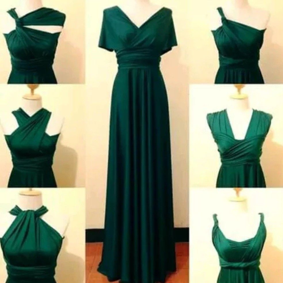 Infinity Dress Emerald Green, Women's Fashion, Dresses & Sets, Evening ...