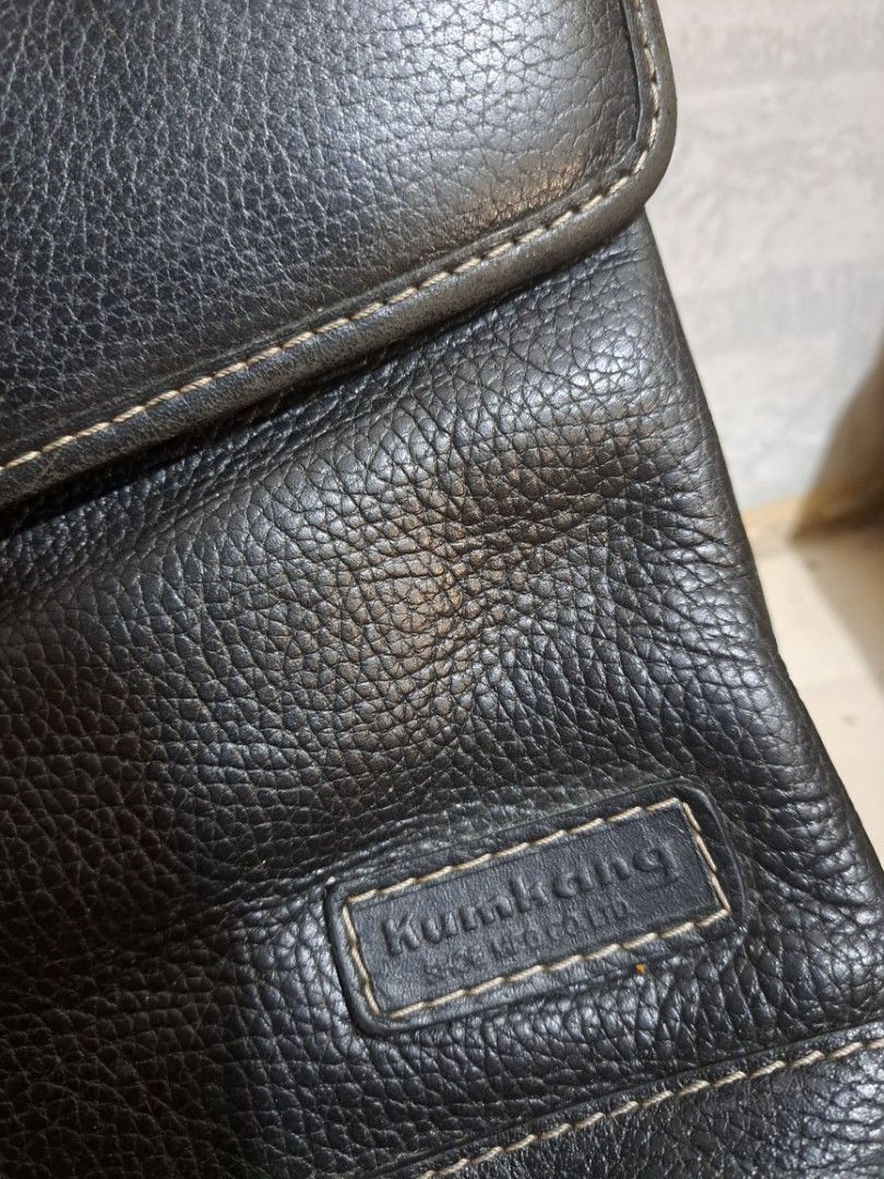 KUMKANG ITALY Tas Kerja Briefcase Kulas Kulit Asli Documen Bag, Fesyen Pria, Tas & Dompet , Tas ...