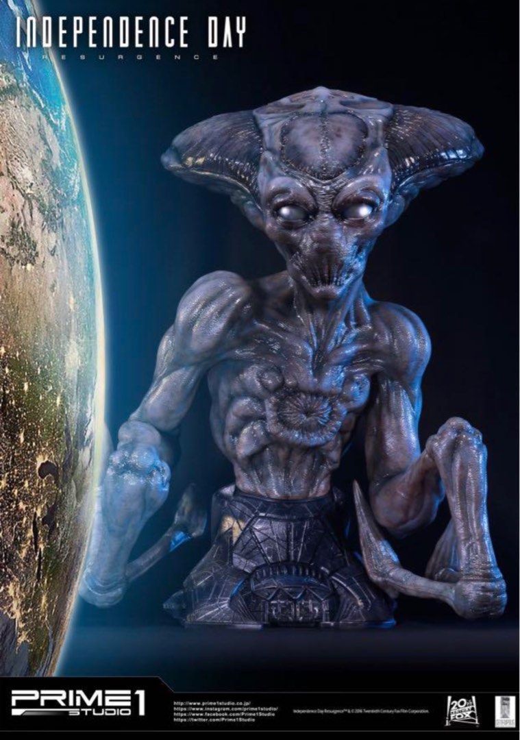 Life Size Bust Independence Day Resurgence Alien, Hobbies & Toys, Toys ...